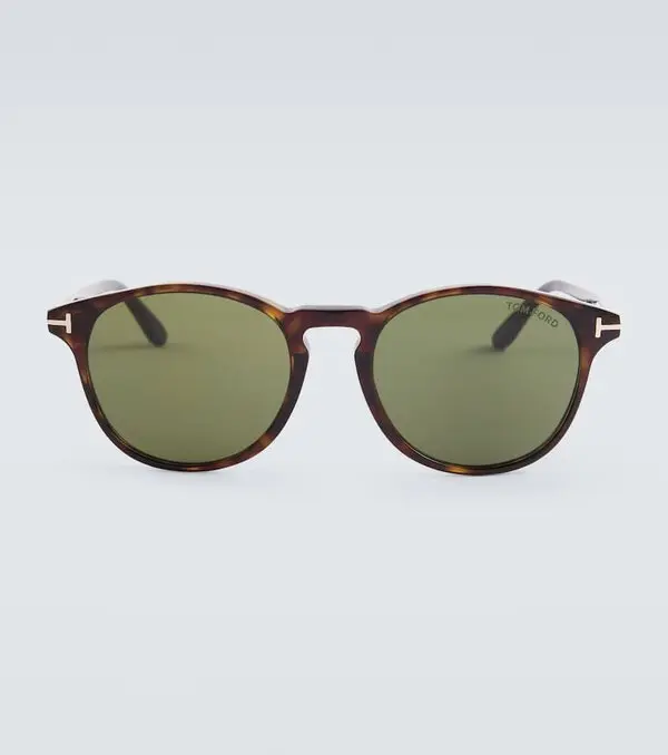 TOM FORD Lewis Round Frame Sunglasses - Brown