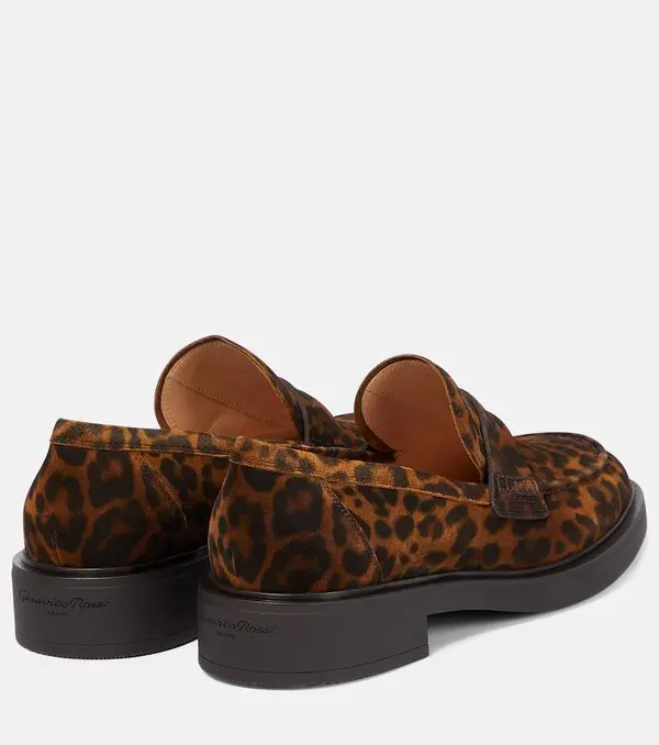 GIANVITO ROSSI Harris Leopard-print Suede Loafers