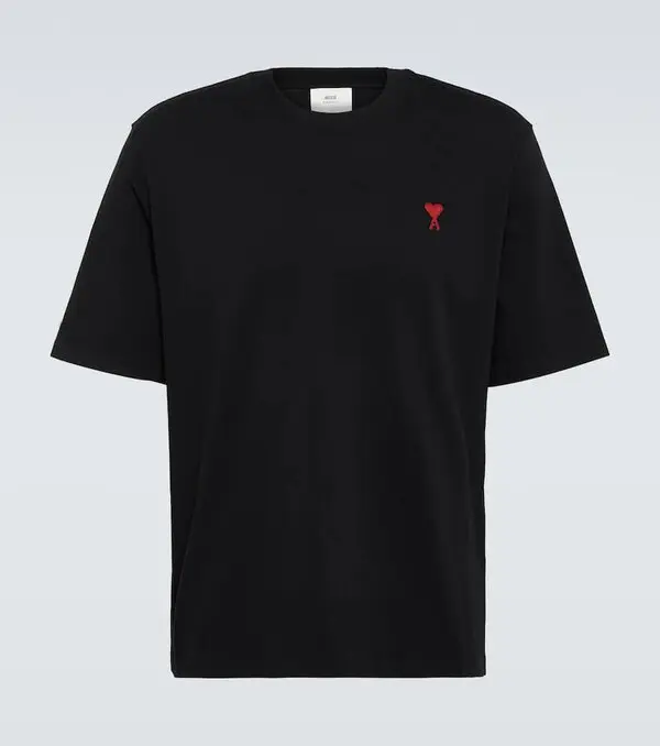 AMI Paris De Coeur Cotton Jersey T-shirt - Black