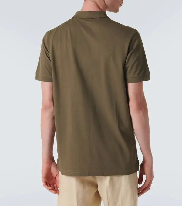 Sunspel Cotton Pique Polo Shirt - Green