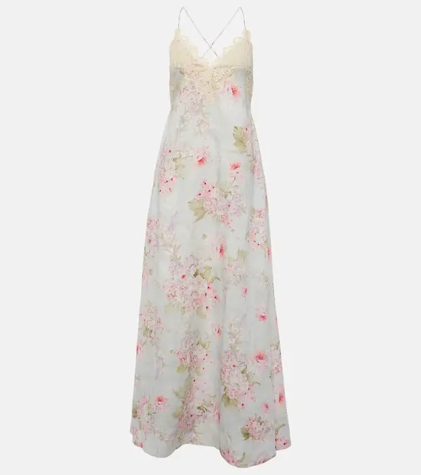 Zimmermann Halliday Lace-trimmed Floral Maxi Dress - White