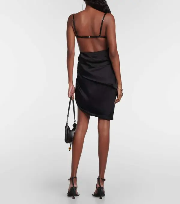 Jacquemus La Saudade Brodee Mini Dress - Black