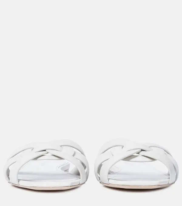 Saint Laurent Tribute Leather Sandals - White