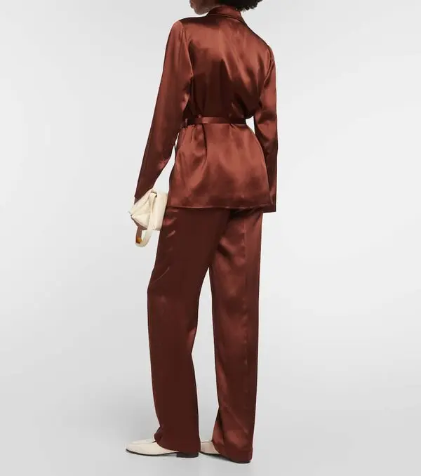 JOSEPH Joubert Satin Wrap Blazer - Brown