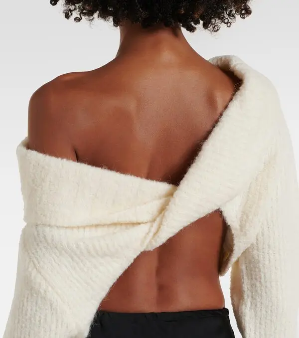 Christopher Esber Off-shoulder Bouclé Sweater