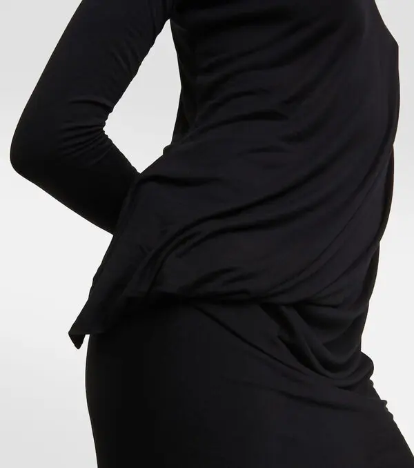 Rick Owens Draped Jersey Midi Dress