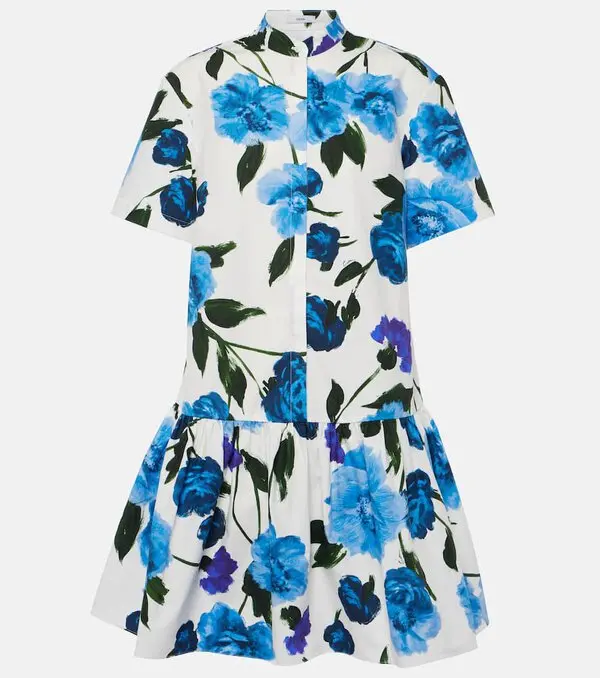 Erdem Floral Cotton Shirt Dress - White