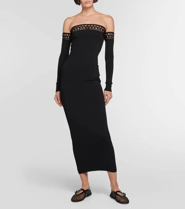 Alaïa Vienne Off-shoulder Maxi Dress