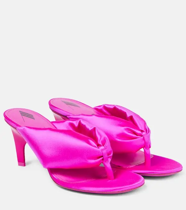 Attico Rem Satin Thong Sandals - Pink