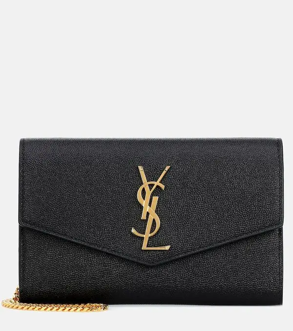 Saint Laurent Uptown Wallet On Chain - Black