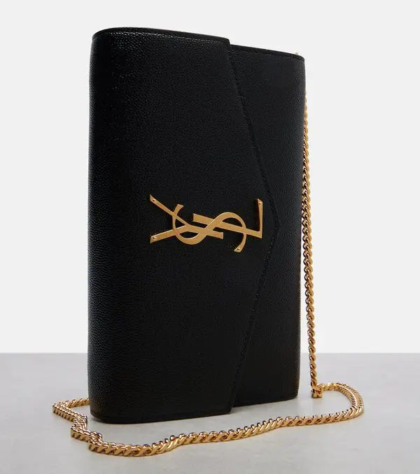 Saint Laurent Uptown Wallet On Chain - Black