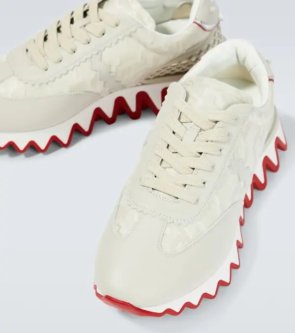 CHRISTIAN LOUBOUTIN Loubishark Leather Sneakers - Beige