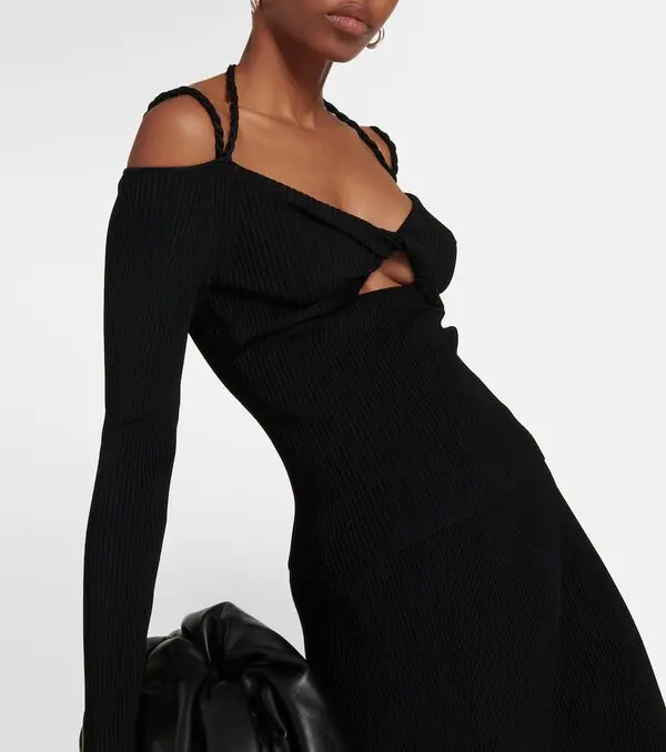 Altuzarra Ribbed-knit Cutout Top - Black