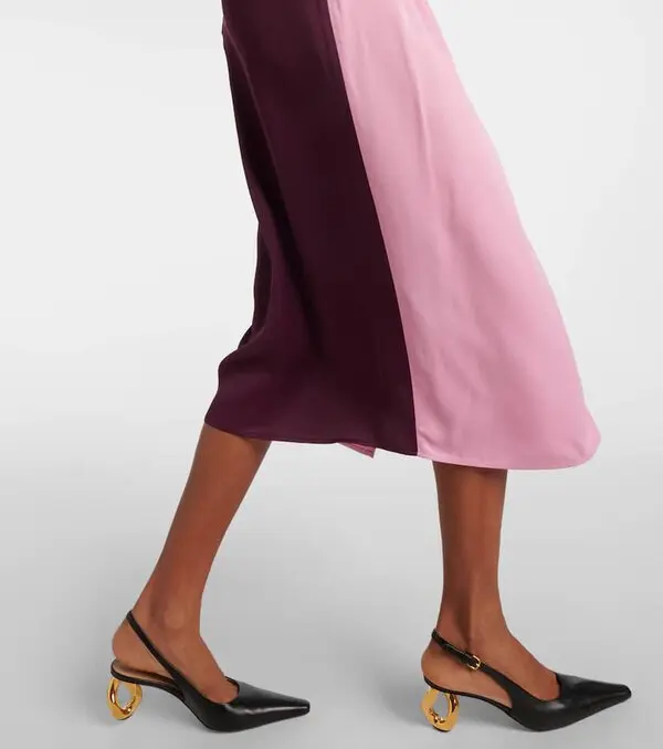 JW Anderson Colorblocked Draped Midi Skirt