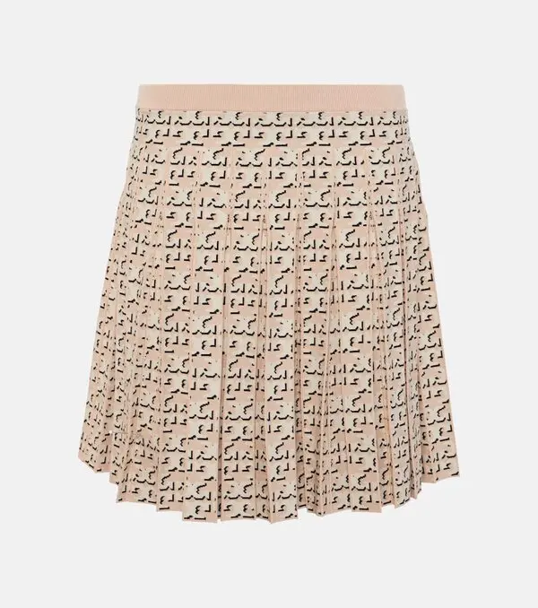 Tory Burch Monogram Pleated Miniskirt