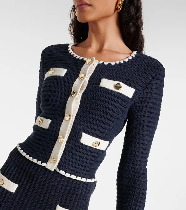 SELF-PORTRAIT Crochet Knit Cardigan