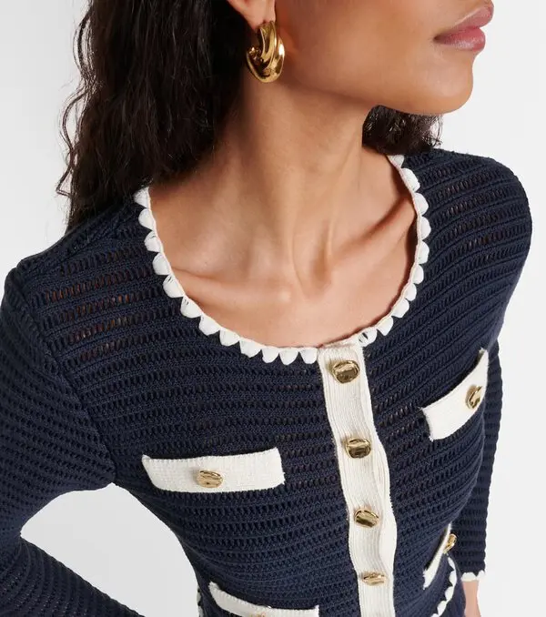 SELF-PORTRAIT Crochet Knit Cardigan