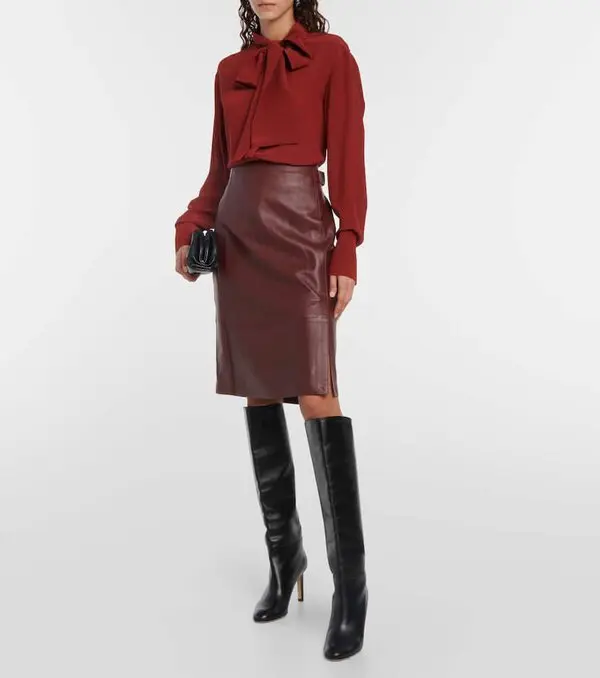 Vince Leather Pencil Skirt