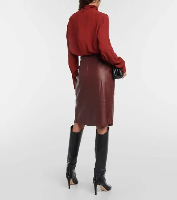 Vince Leather Pencil Skirt