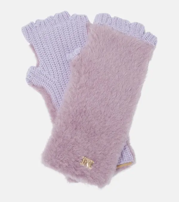 Max Mara Manny Fingerless Gloves - Purple
