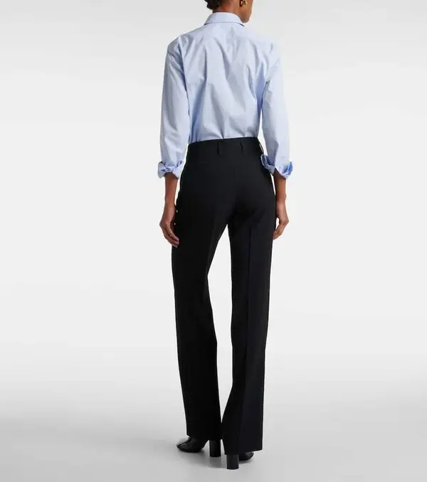 Dries Van Noten High-rise Wool-blend Straight Pants