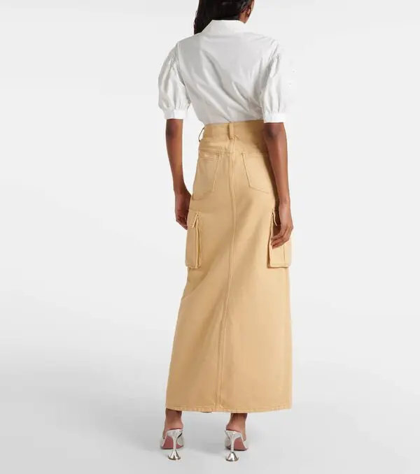 SELF-PORTRAIT Embellished Cargo Maxi Skirt