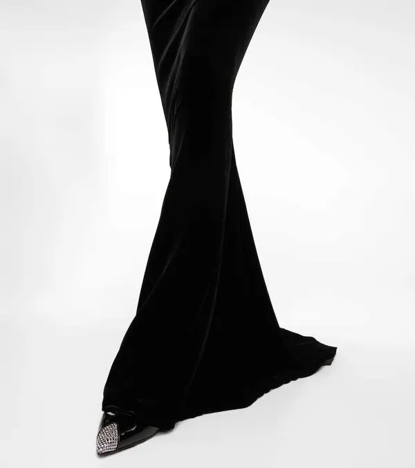 Alessandra Rich Embellished Velvet Gown