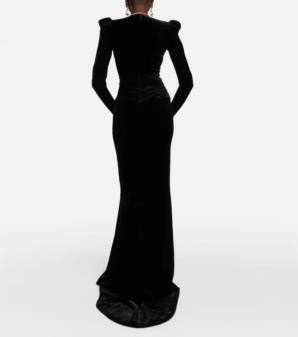 Alessandra Rich Embellished Velvet Gown