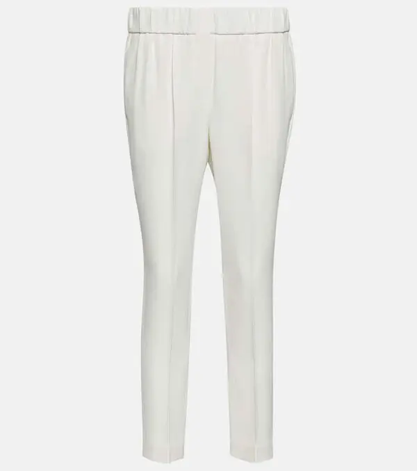 Brunello Cucinelli Tailored Crepe Pants - White