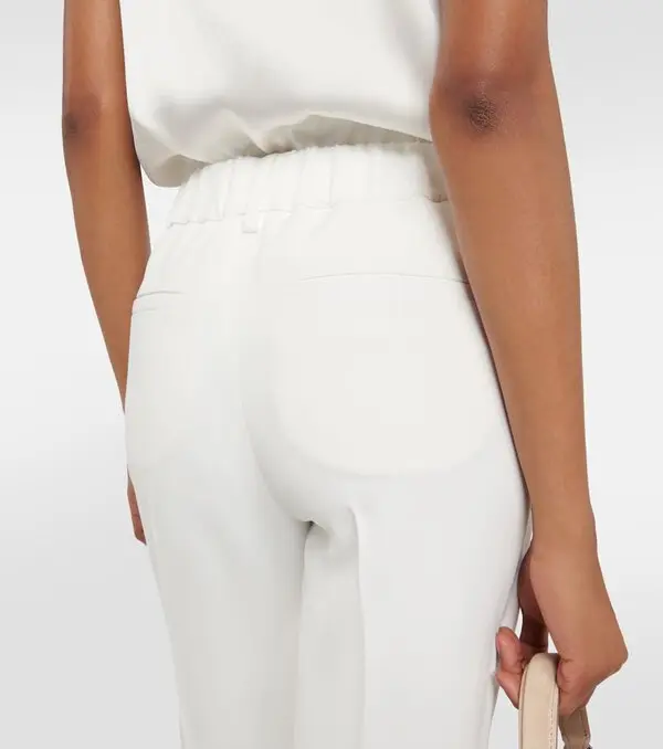 Brunello Cucinelli Tailored Crepe Pants - White