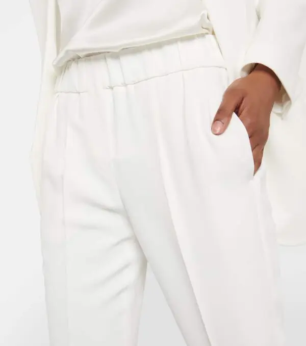 Brunello Cucinelli Tailored Crepe Pants - White