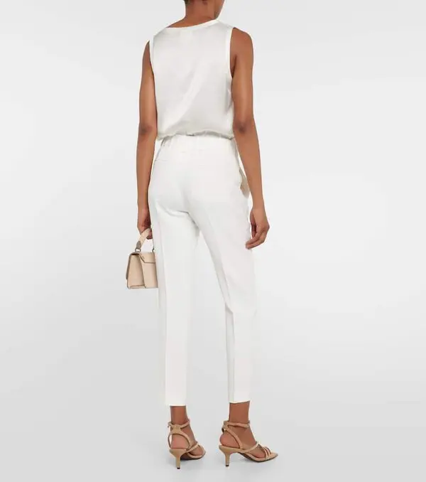 Brunello Cucinelli Tailored Crepe Pants - White