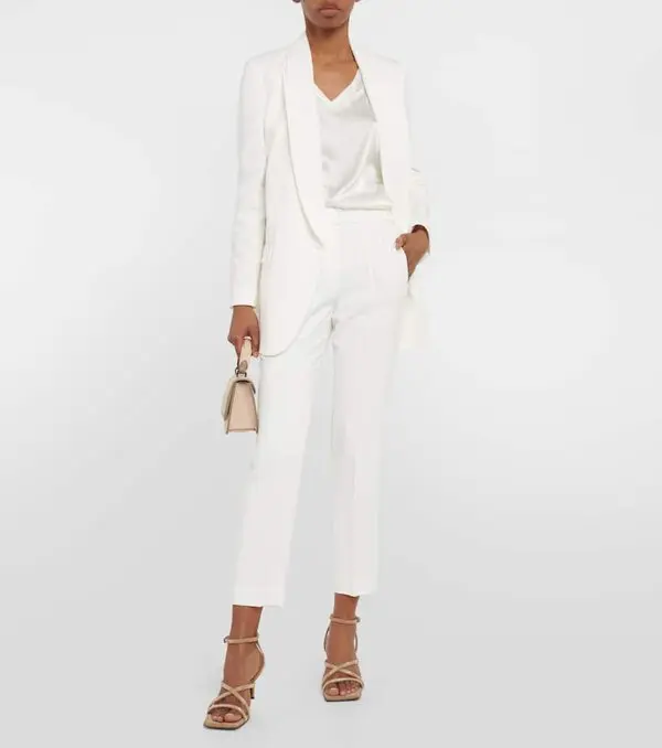 Brunello Cucinelli Tailored Crepe Pants - White