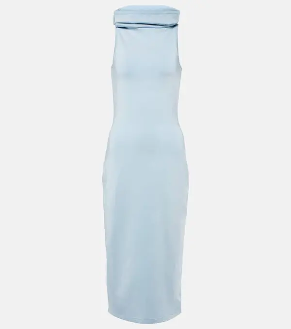 Alaïa Hooded Jersey Midi Dress