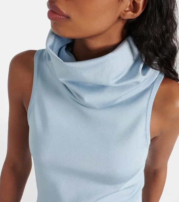 Alaïa Hooded Jersey Midi Dress