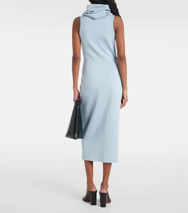 Alaïa Hooded Jersey Midi Dress