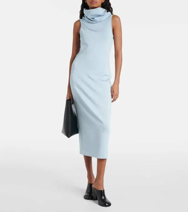 Alaïa Hooded Jersey Midi Dress