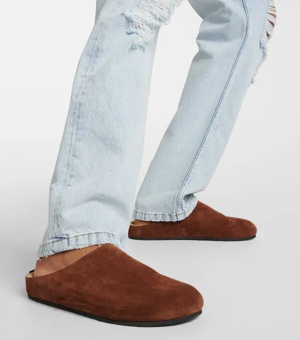 THE ROW Hugo Suede Mules - Brown