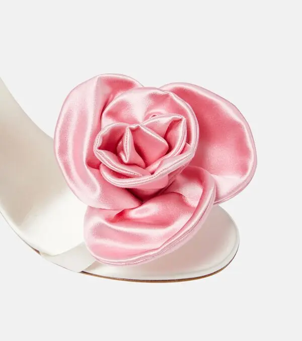 Magda Butrym Floral Appliqué Satin Sandals