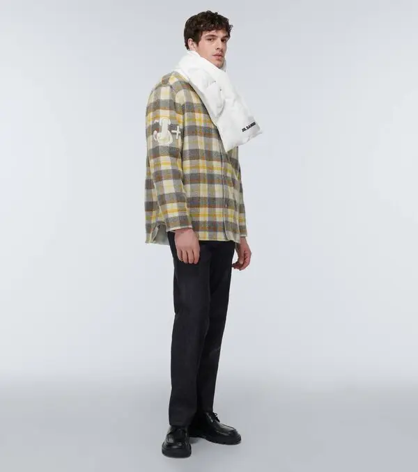 JIL SANDER Padded Down Scarf - White
