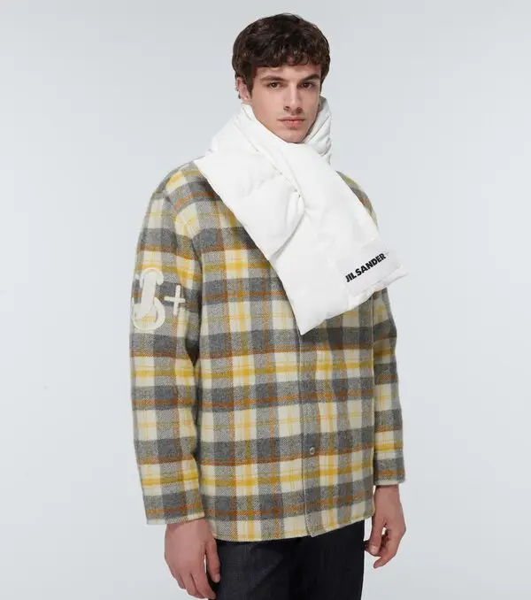 JIL SANDER Padded Down Scarf - White