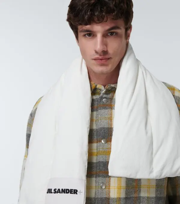 JIL SANDER Padded Down Scarf - White