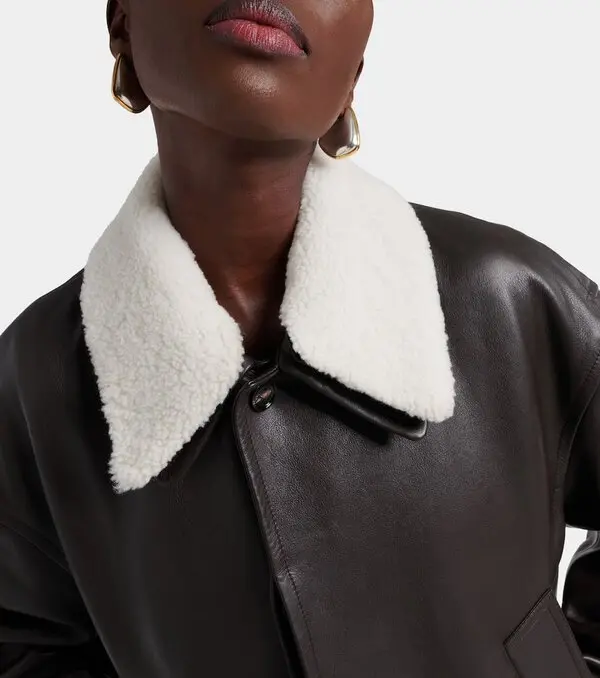 Bottega Veneta Shearling-trimmed Leather Jacket