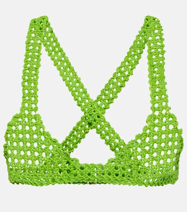 ROBERTA EINER Element Crochet Cotton Bralette - Green