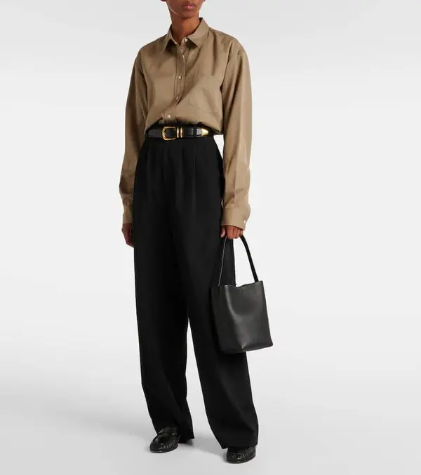 THE ROW Park Small Leather Tote Bag - Black