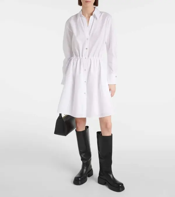 Vince Ruched Cotton Shirtdress