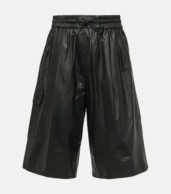 YVES SALOMON Leather Bermuda Shorts