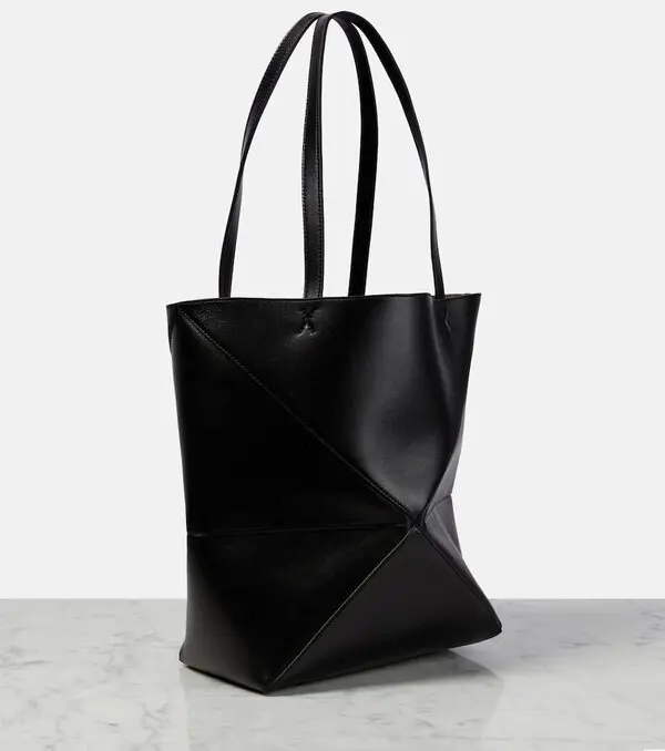 Loewe Puzzle Fold Medium Tote Bag - Black