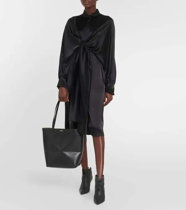 Loewe Puzzle Fold Medium Tote Bag - Black