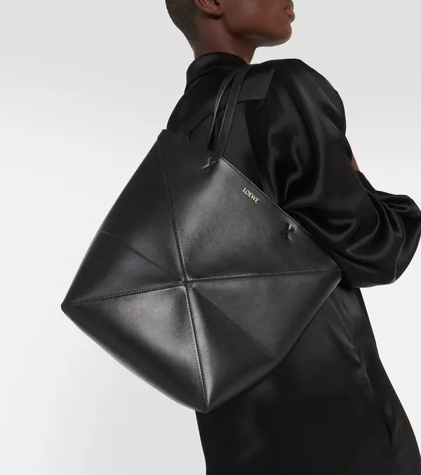 Loewe Puzzle Fold Medium Tote Bag - Black